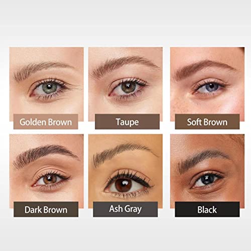 Eyebrow Pen, Microblading Eye Brow Pencil, Micro 4 Point Makeup Pens for Natural and Hair-Like Strokes, Long Lasting, Waterproof and Professional Eyebrow Definer (Dark Brown)