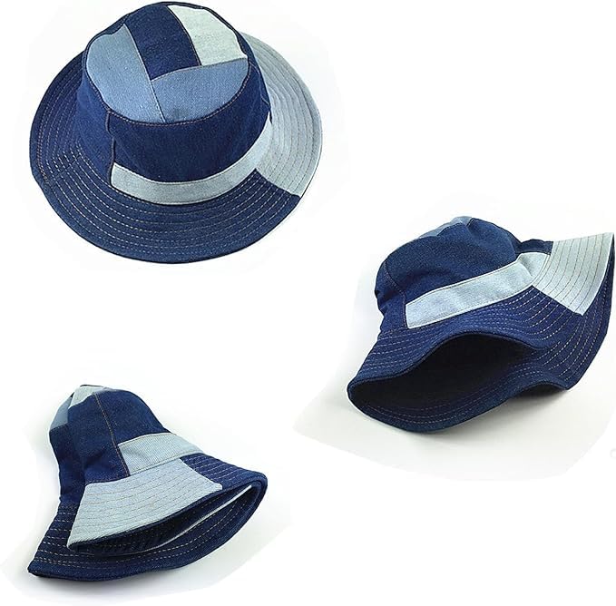 Denim Bucket Hats Unisex Trendy Summer Beach Sun Hats for Women Men Lightweight Packable…