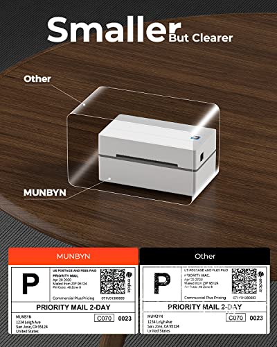MUNBYN Bluetooth Thermal Shipping Label Printer, 4x6 Wireless Label Printer for Shipping Packages Small Business Office and Home, Support iPhone Android iPad Windows macOS Chromebook Etsy Ebay USPS