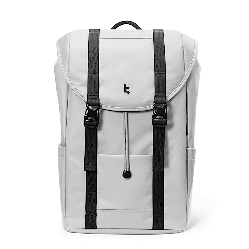 tomtoc Flap Laptop Backpack, Lightweight, Water-Resistant Casual Daypack, Durable Work-pack, Vintage Classic Rucksack for 13-16 Inch MacBook, perfect for Campus, Street, Large Capacity, 22L Gray