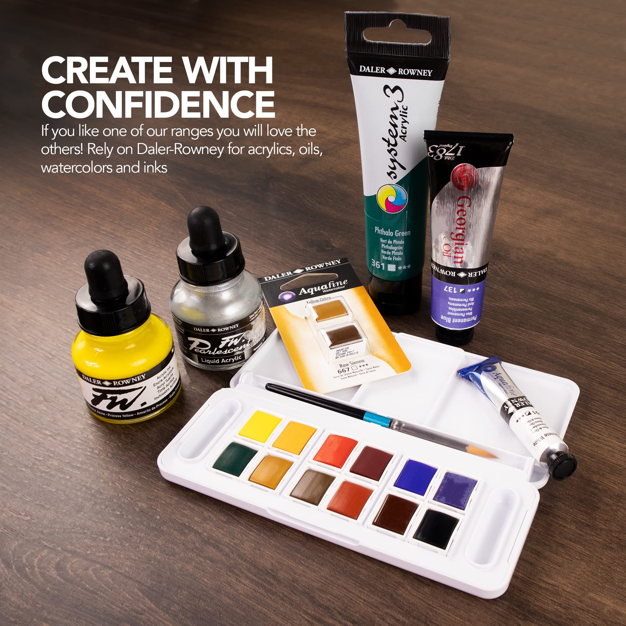 Daler-Rowney FW Acrylic Ink Bottle 6-Color Pearlescent Set - Acrylic Set of Drawing Inks for Artists and Students - High-Quality Permanent Art Ink Calligraphy Set - Calligraphy Ink for Color Mixing