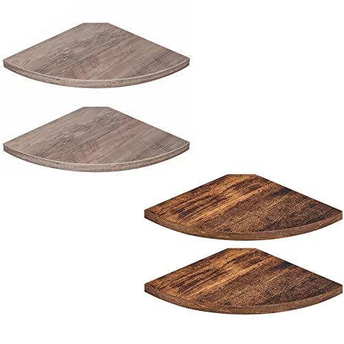 HOMCENES Corner Shelf Wall Mount, Corner Floating Shelves, Set of 2 Corner Wall Shelf Organizer, Storage and Display for Bathroom Kitchen Living Room Bedroom, for TV Accessories, Speaker, Cable Box,