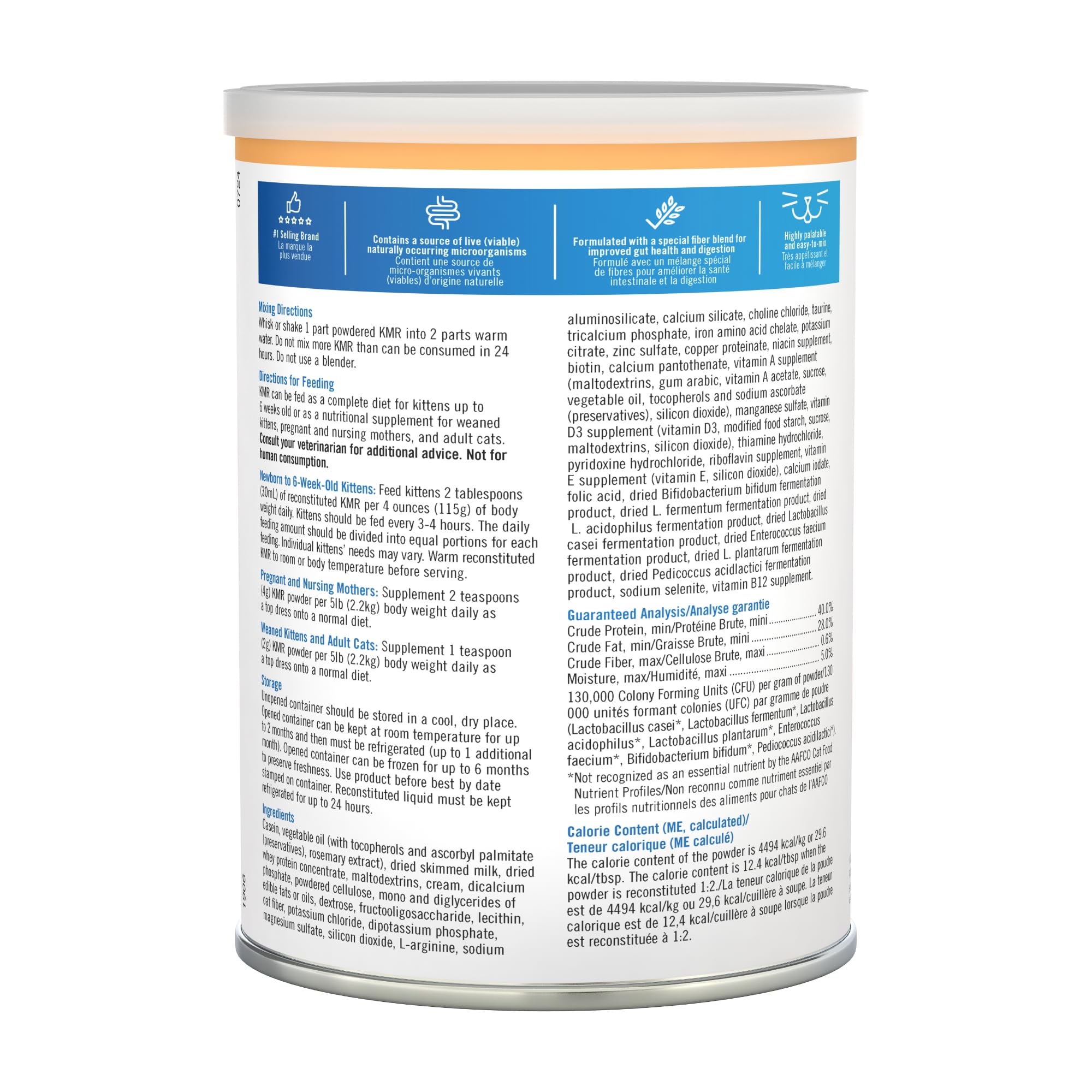 Pet-Ag KMR Kitten Milk Replacer Powder - 12 oz - Powdered Kitten Formula with Prebiotics, Probiotics & Vitamins for Kittens Newborn to Six Weeks Old - Easy to Digest