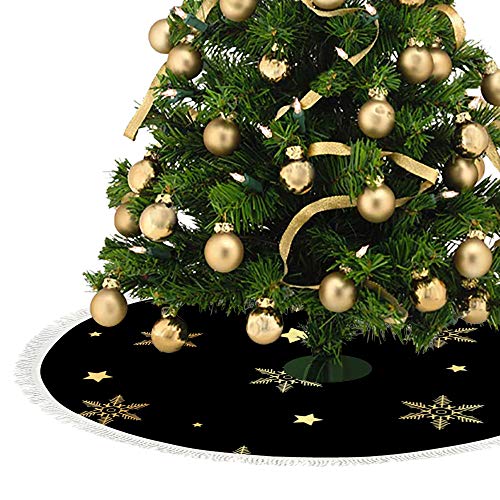 Dream Bay Christmas Tree Skirt,Star Christmas Tree Mat for Xmas Party Decoration 36x36 Inches