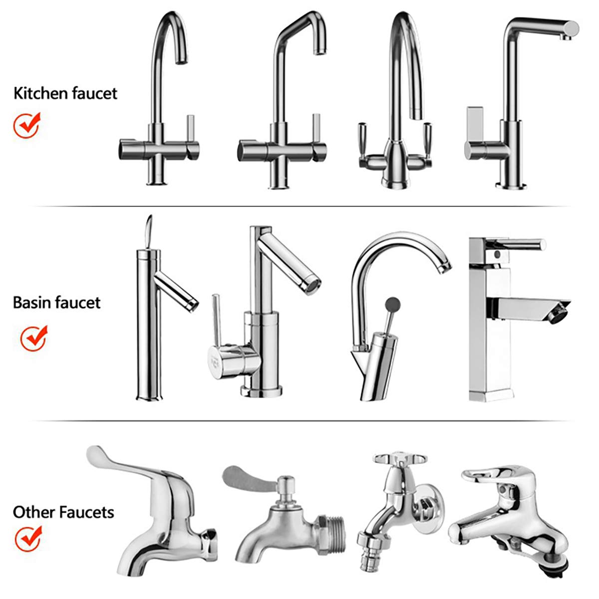 ECYC 360 Rotatable Bent Water Saving Tap Aerator Diffuser Faucet Nozzle Filter Water Swivel Head Kitchen Faucet Adapter Bubbler