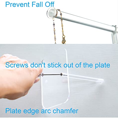 lengnoyp Premium Jewelry Stand , Solid Clear 2-Tier Acrylic Jewelry Organizer Stand & Bracelet holder Stand for Necklace Display, Ring & Watch Display