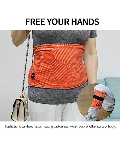 topfeel USB Heating Pad for Back Pain Relief, 3 Heating Levels with Auto Shut-Off, Menstrual Heating Pad for Cramps, 5V Heated Wasit Belt Hands-Free