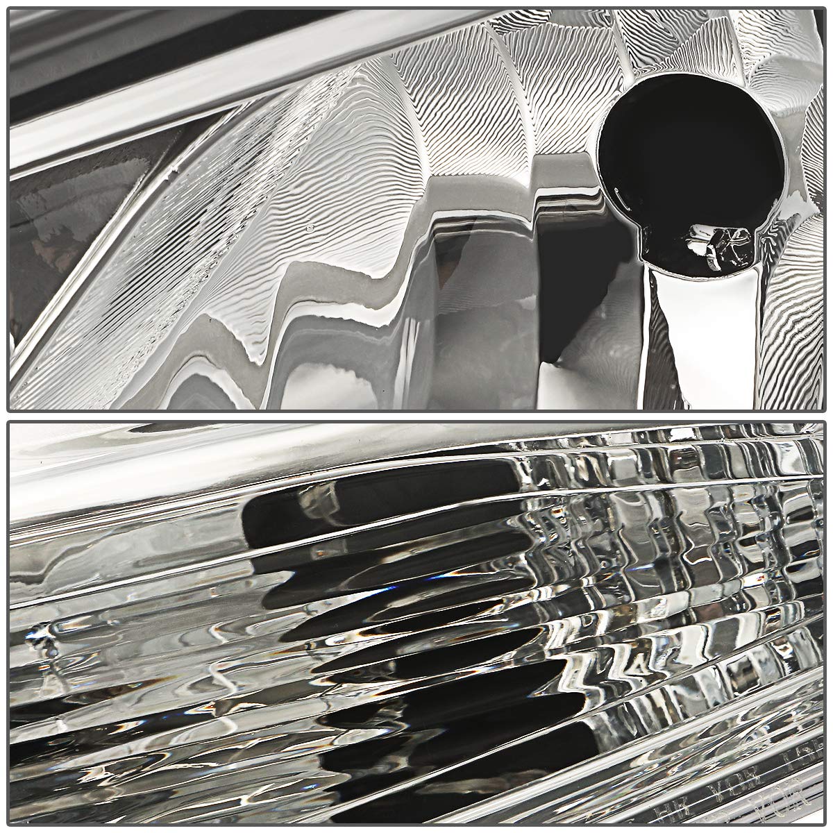 DNA Motoring Chrome amber HL-OH-FF12-CH-AM Headlight Assembly (Driver & Passenger Side)