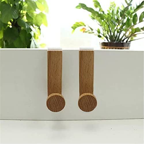 Mvude Wooden Hanging Coat Hooks Cubicle Partition Hangers for Door Mirror Panel Wall Closet Coats Whiteboard Office Home