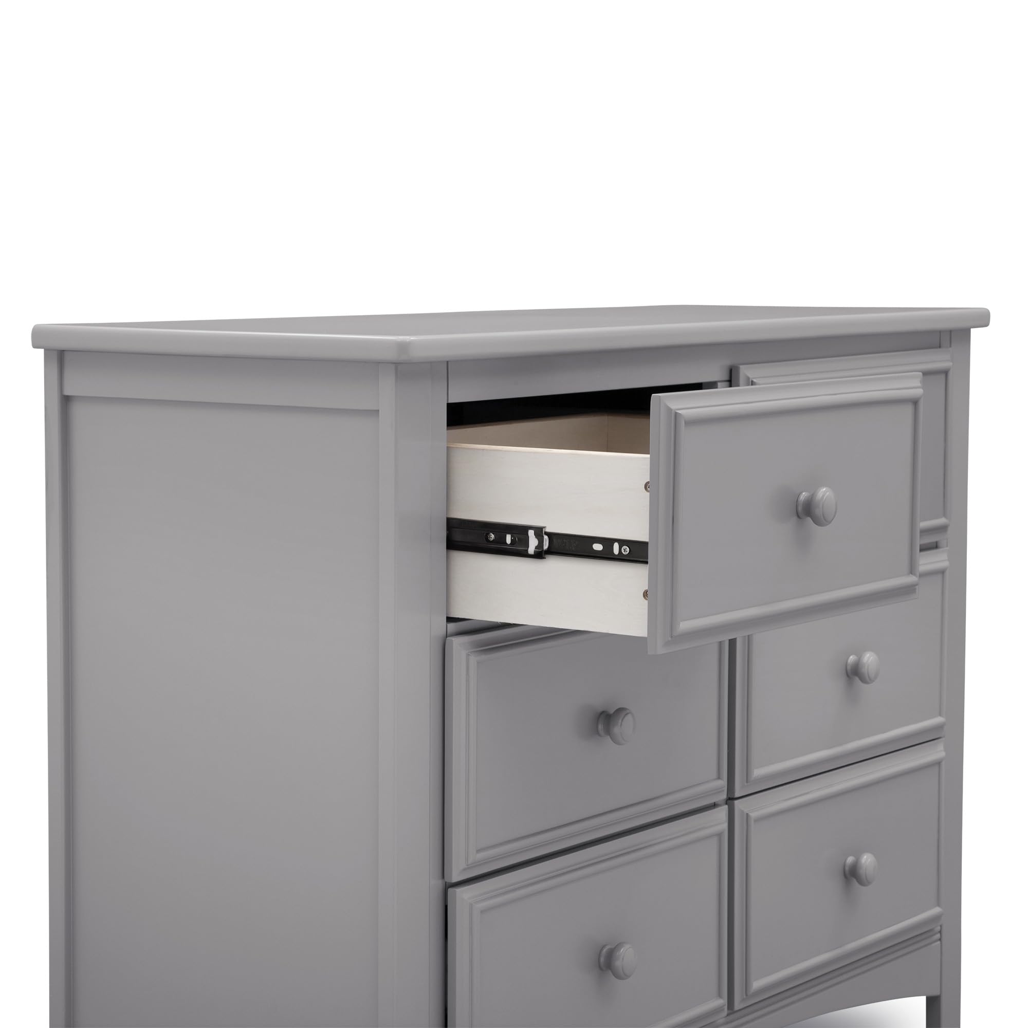 Delta Children Unisex Nursery 6 Drawer Double Dresser, Greenguard Gold Certified, Grey,