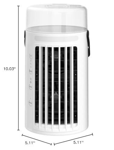 Garneck Portable Air Cooler Mini USB Air Conditioner Fan Desktop Cooling Fan with 3 Speeds for Home Room Office ( White 4 in 1 )