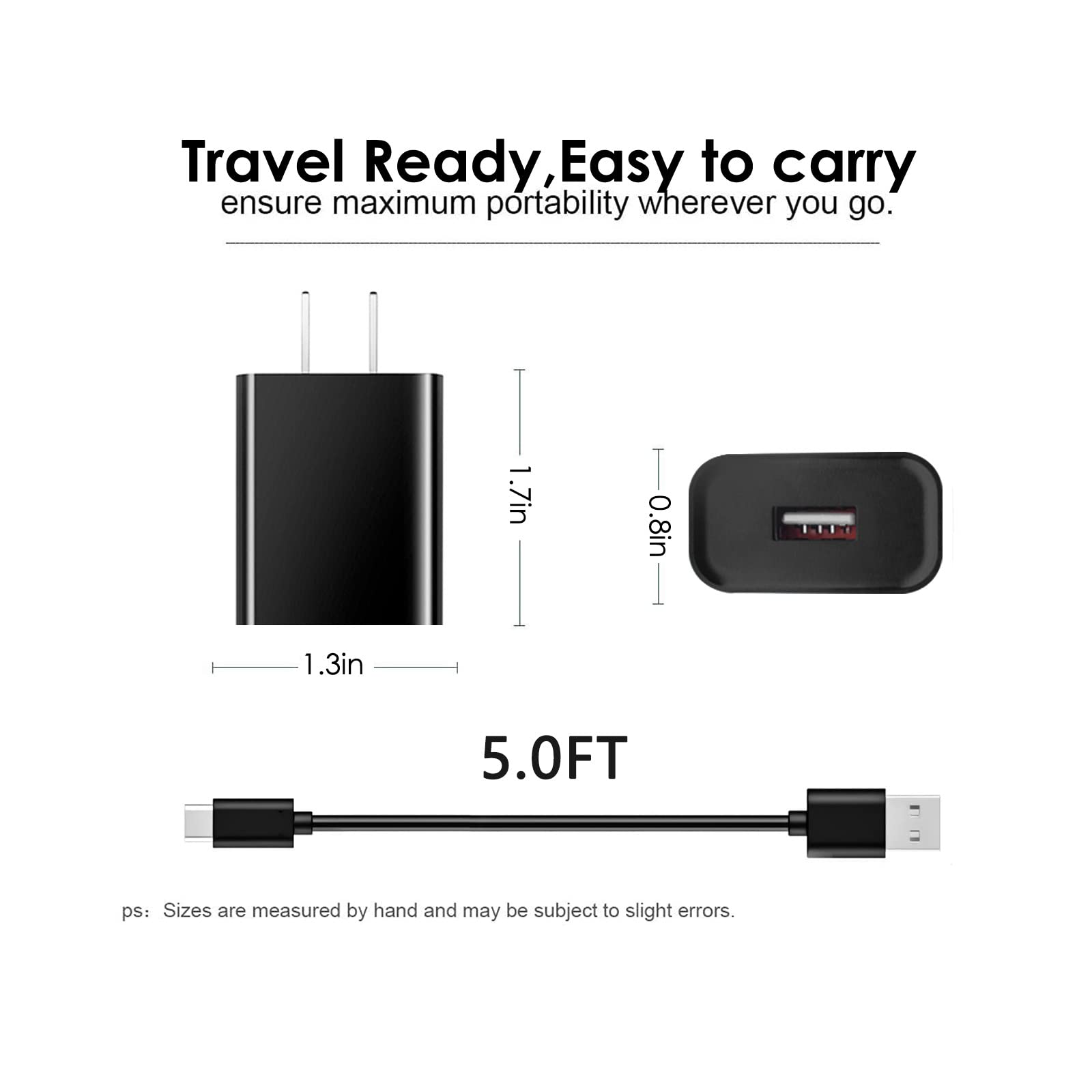 USB C Wall Charger Charging Cable Power Cord Wire Compatible for Vankyo MatrixPad S10 S20 S21 S30 P31 P40,Dragon Touch Max10 Max10 Plus Tablet,Alcatel Joy Tab 2 & More USB-C Tablet Charger (5FT)