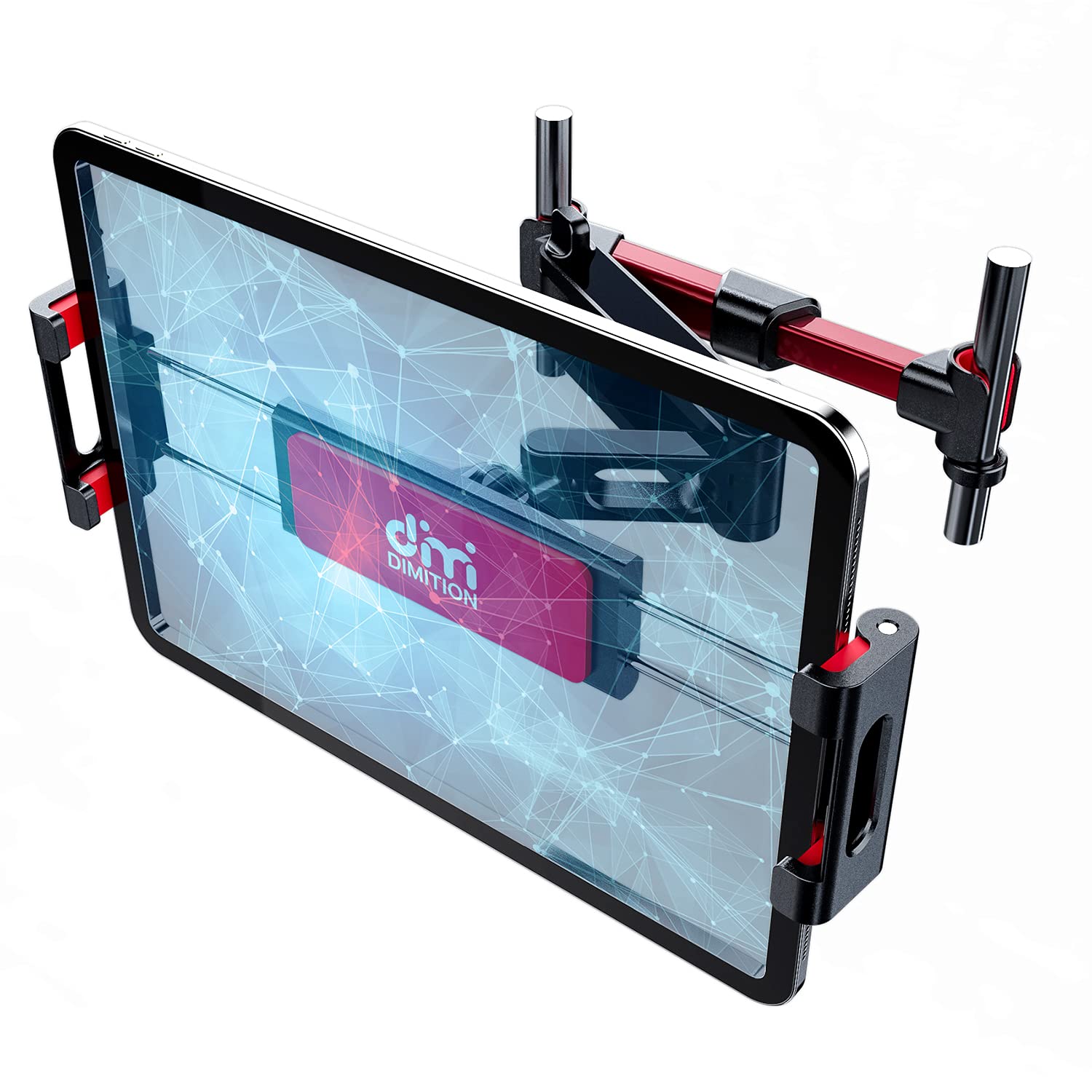 DM Tablet Holder for Car, Car Tablet Holder Back Seat for Kids, Headrest Tablet Holder Car Mount Compatible with iPad/Samsung Galaxy Tab/Switch/Kindle Fire/Microsoft Surface/Mobile Phone (Red)