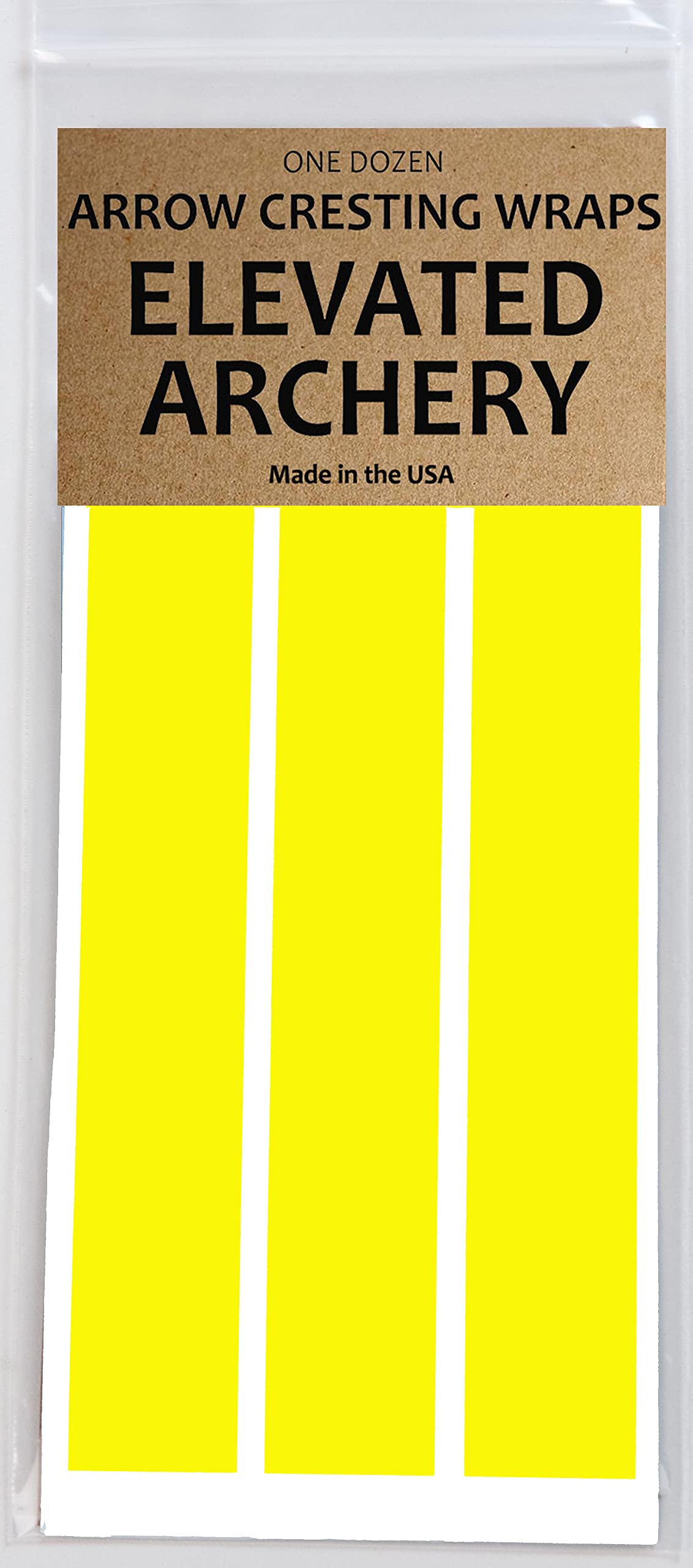 Elevated Archery Small Diameter Arrow Cresting Wraps for Carbon Shafts - Pack of 12 (Neon Yellow, 4")