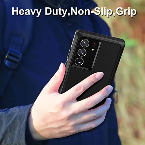 MXX Case Compatible with Galaxy S23 Ultra, 3-Layer Super Full Heavy Duty Body Bumper Cover/Shock Protection/Dust Proof, Designed for Samsung Galaxy S23 Ultra 5g (6.8 Inch) 2023 (Black)