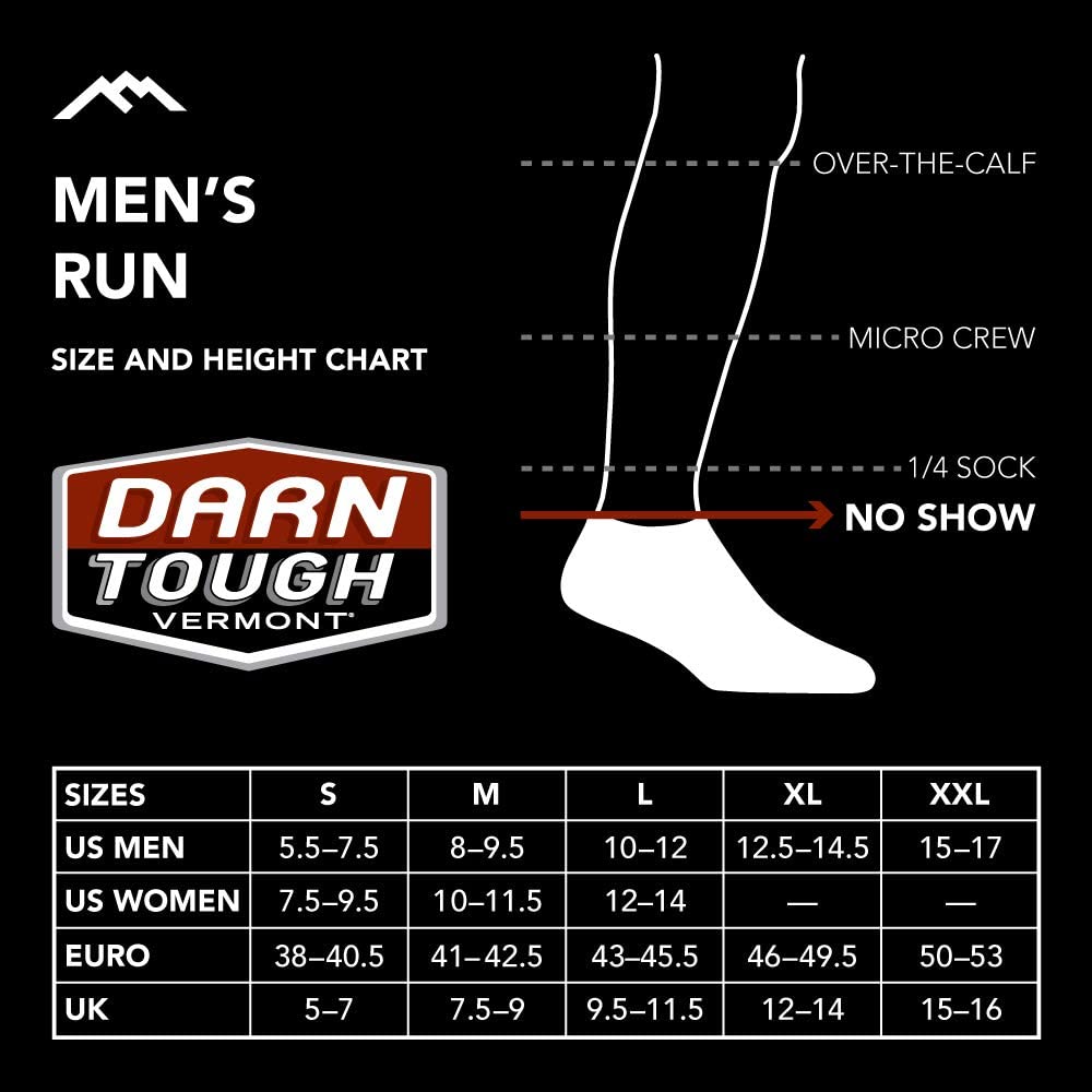 Darn Tough Vermont Run No Show Tab Ultra-Lightweight Surf MD (US 8-9.5)