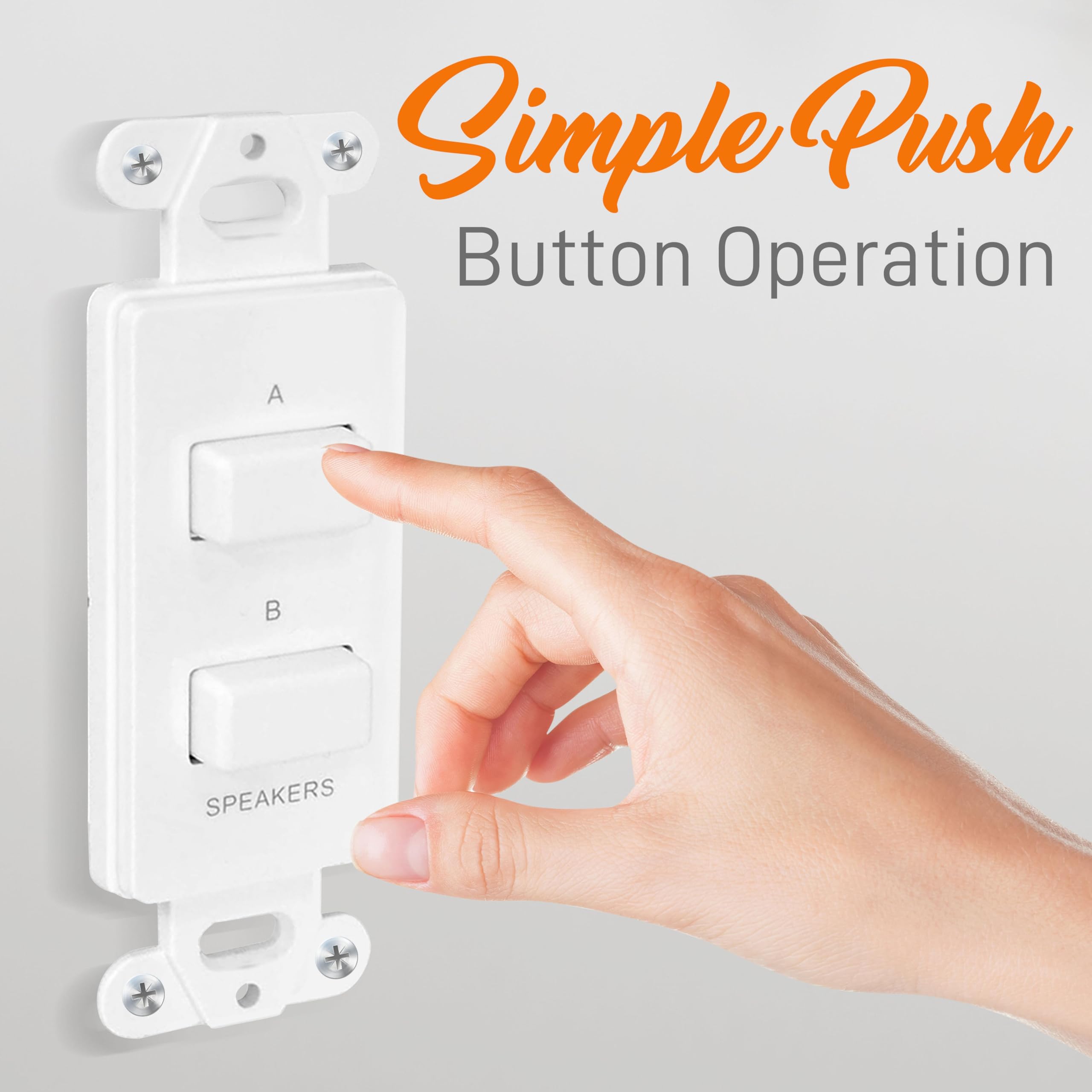 Pyle in Wall Speaker Selector Switch - Home Audio 2-Channel A/B Dual Channel Speakers Controller Pod Box - Control and Activates (2) Pair of Indoor or Outdoor Speakers PVCS2 White