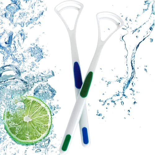 Glamified - Tongue Scraper Tongue Brush 2 Color Pack, 2 Pack