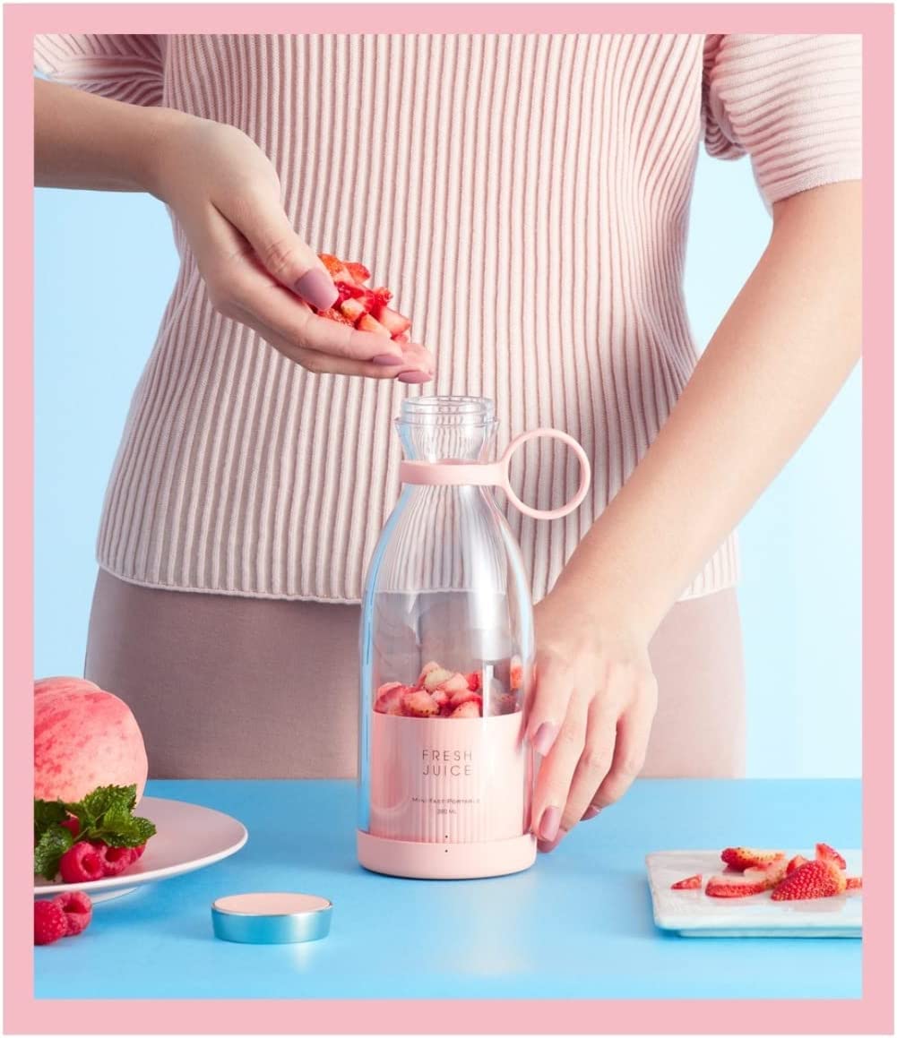 Freshjuice-Portable Mini Blender,Fresh Juice Mini Fast Portable Blender,Fresh Juice Blender (Pink)