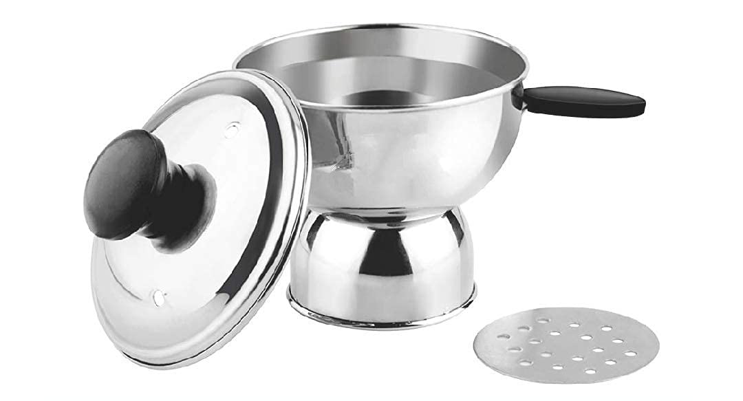 Export Quality Stainless Steel Chiratta Puttu Maker Puttu Kodam Chiratta Puttu Kutti Use with Cooker (Pack Of 1)