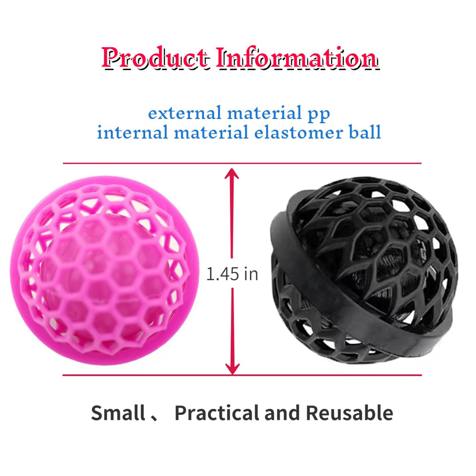 ELIFS 2-Pack Purse Cleaning Ball Backpack Debris Collection Internal Cleaning Ball Absorbs Dust Dirt and Debris From Your Purse or Backpack (Pink and Black)