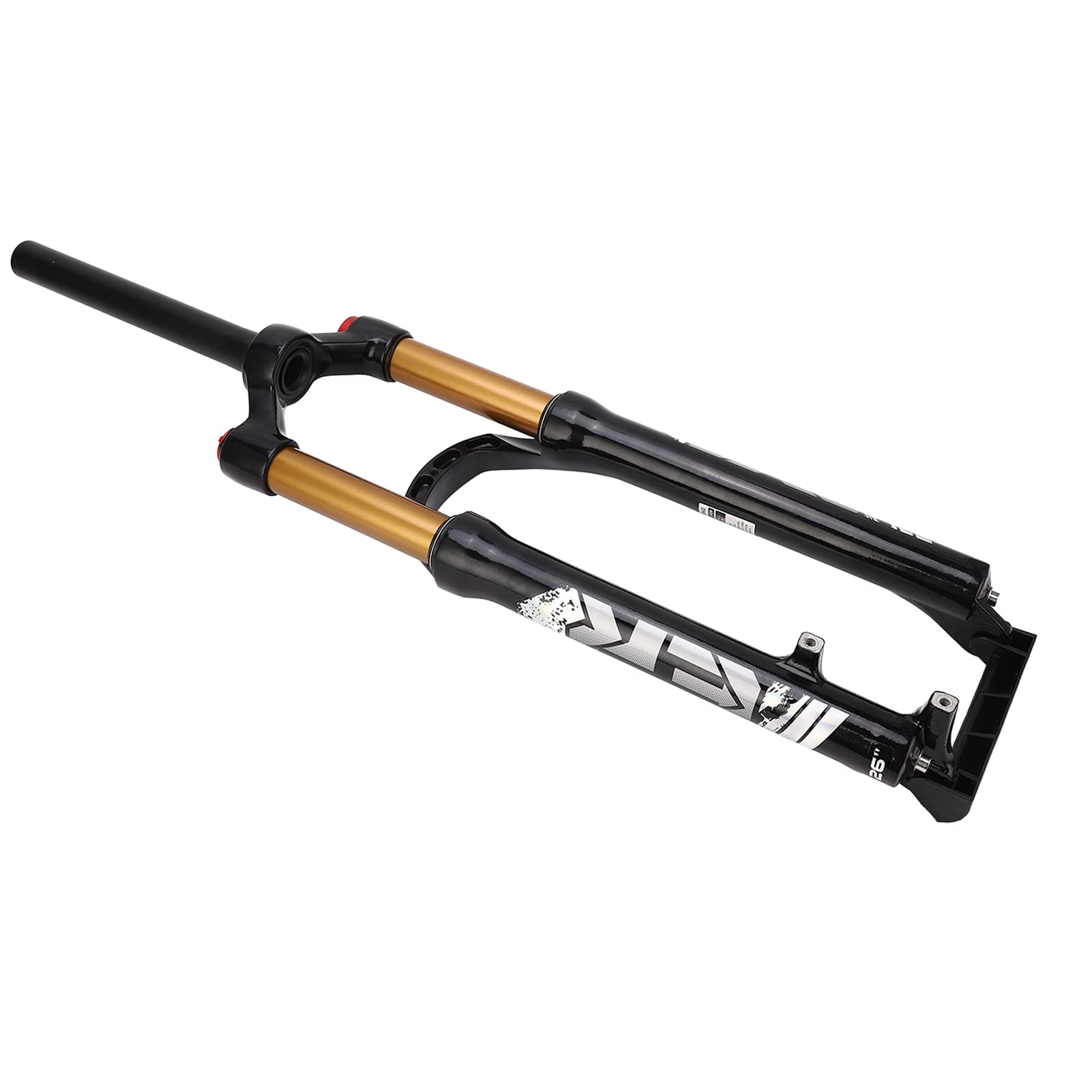DAUERHAFT Mountain Bike Suspension Fork, Straight Steerer Shock Absorbing 26inch Suspension Air Fork Manual Lockout 100mm Axle Spacing for Replacement