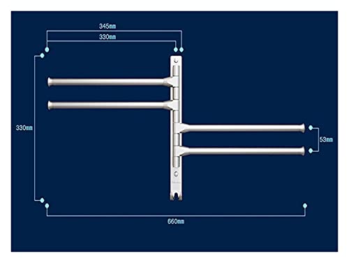 Towel BAR Rack Towel Shelfs,Space Aluminum Rotate Towel Rack Bathroom Towel Hanging Rod Bathroom Towel Rack Activity Towel Bar/C (Color : C)
