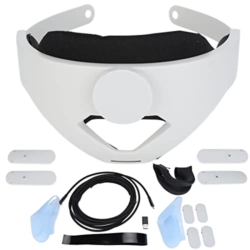 Head Strap with Head Cushion for Oculus Quest 2 VR Head Strap VR Glasses Accessories Set Replacement for Oculus Quest 2 Comfortable Protective Reduce Pressure - White