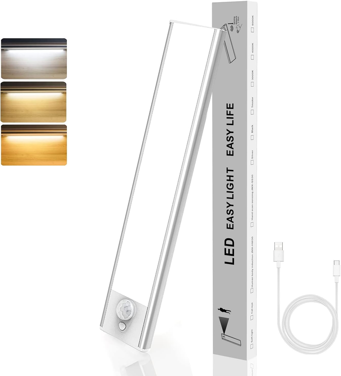 EAUTOR Under Cabinet Lights Motion Sensored β 126 LED Closet Lights Rechargeable Led Light Strip Motion Sensor Closet Lights Stick-On Magnetic Led Under Cabinet Lighting