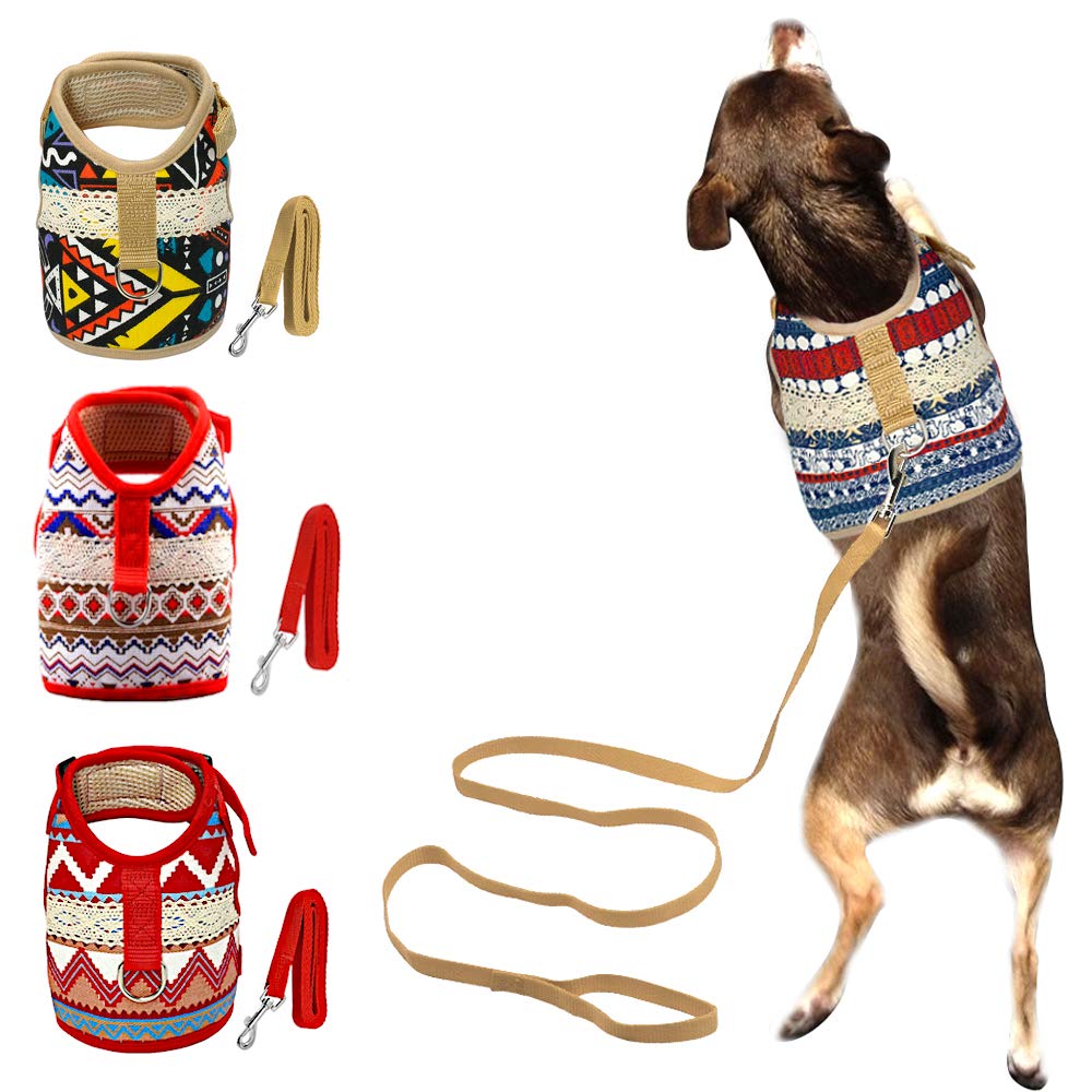 Muttitude Dog Harness & Leash Set for Small Breeds (Extra Large, Goa)