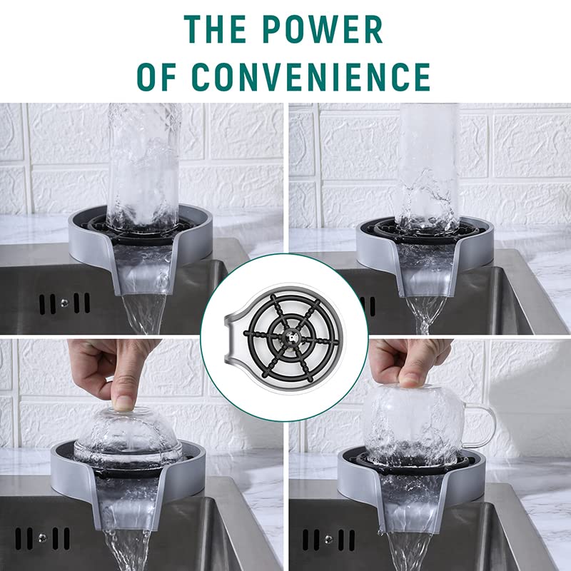 Glass Rinser for Kitchen Sink Glass Cup Washer Cleaner Kitchen Sinks,Cup Baby Bottles Washer Cleaner,Kitchen Sink Accessories,Wet Bar Glass Rinser