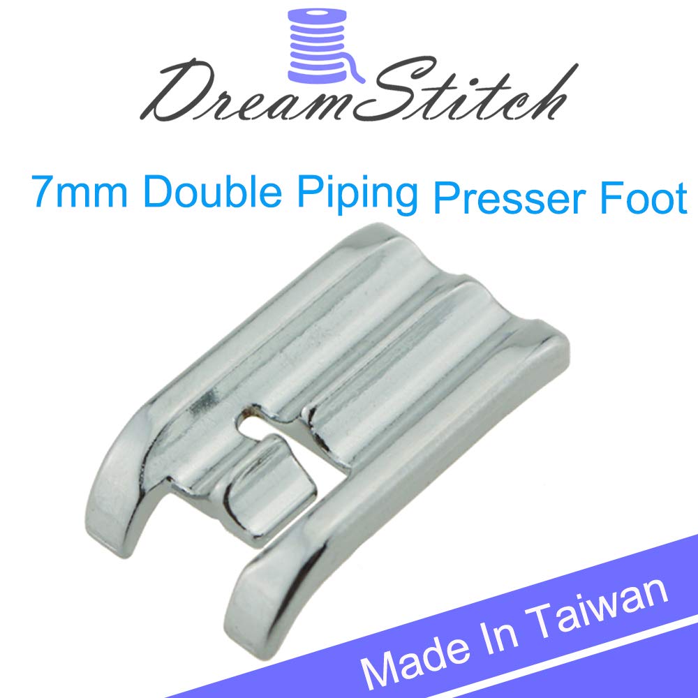 DREAMSTITCH SA192 F067 7mm Double Piping Presser Foot for All Low Shank and High Shank (Use Master Shank) Singer,Brother,Babylock,Janome,White,Juki,Janome,New Home,Simplicity,Elna Sewing Machine