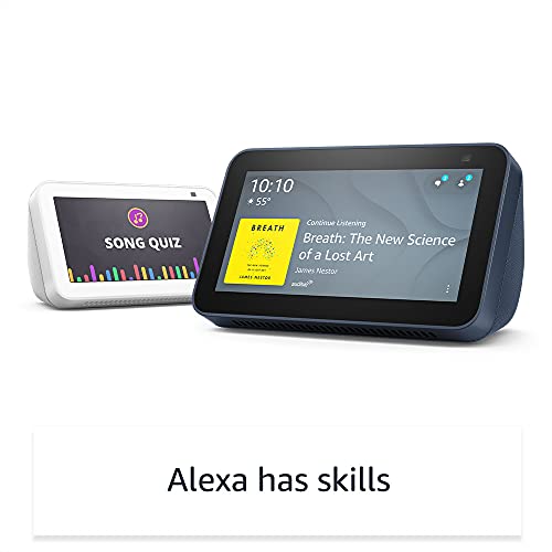 Echo Show 5 (2nd Gen, 2021 release) - Deep Sea Blue bundle with Blink Mini