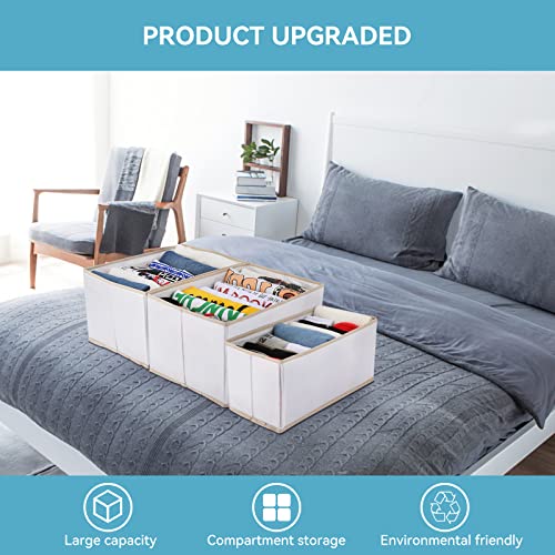 HIPTIS Folded Clothes Organizer, 2PCS Clothing Organizer for Folded Clothes Closet Drawers Wardrobe Clothes Organizer and Storage for Bedroom Organizer for Closet Jeans, Pants, socks, Bra M+L