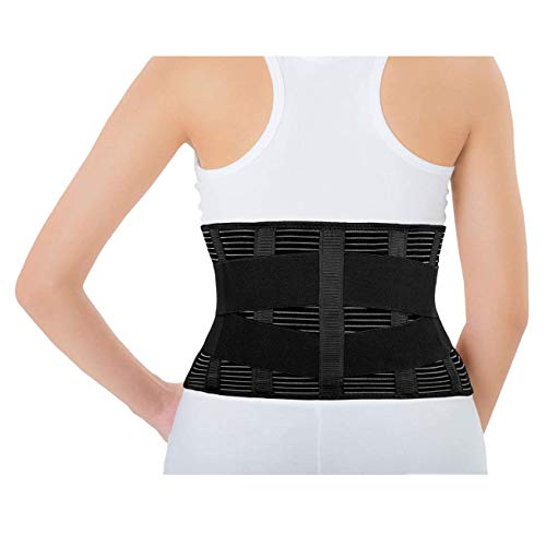 Copper Compression Back Brace - Copper Infused Support Belt Wrap for Lumbar/Lower Back Pain Relief, Sciatica, Pain - Exercise & Muscle Strain Recovery - Adjustable - Fits Men & Women - L/XL