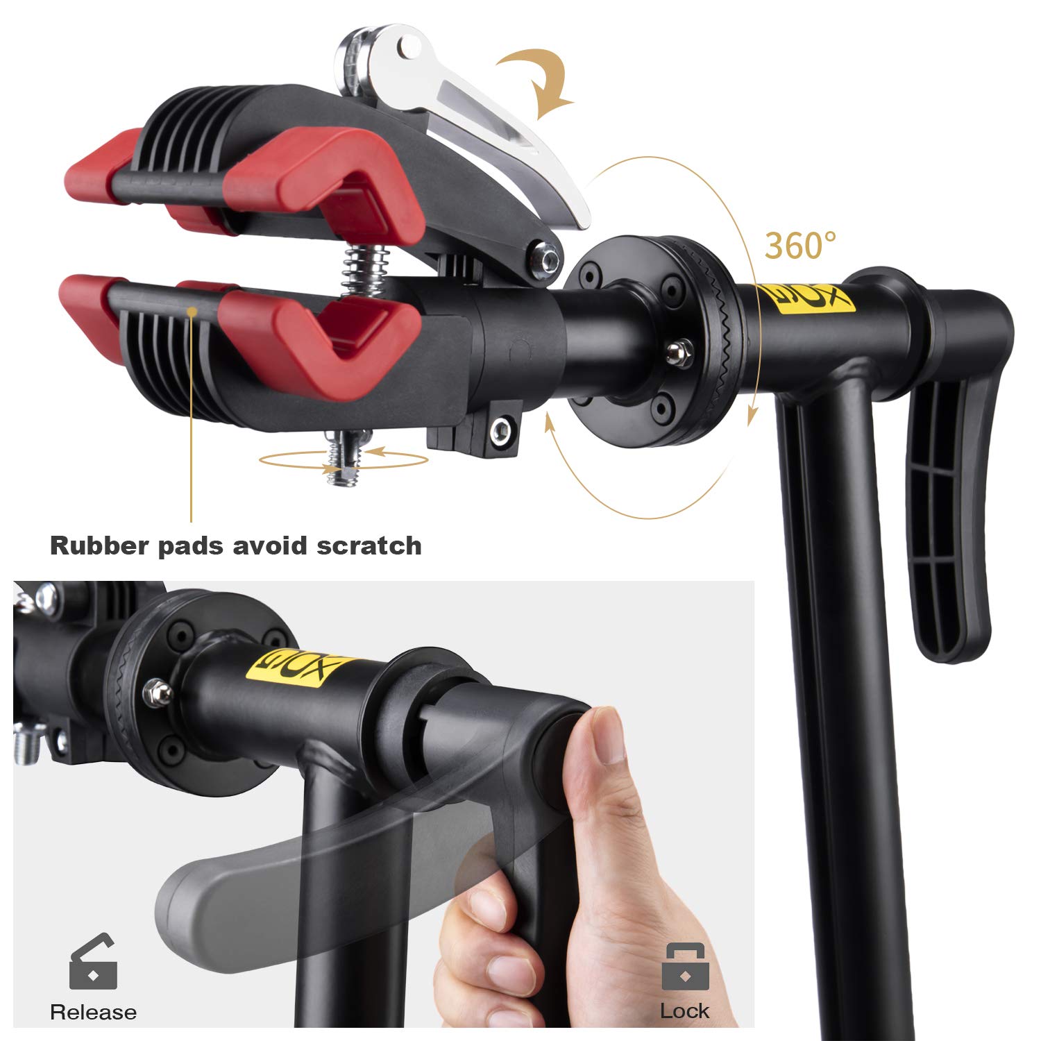 CXWXC Bike Repair Stand -Shop Home Bicycle Mechanic Maintenance Rack- Welded Head Height Adjustable for EBIKE and Road Bikes Maintenance