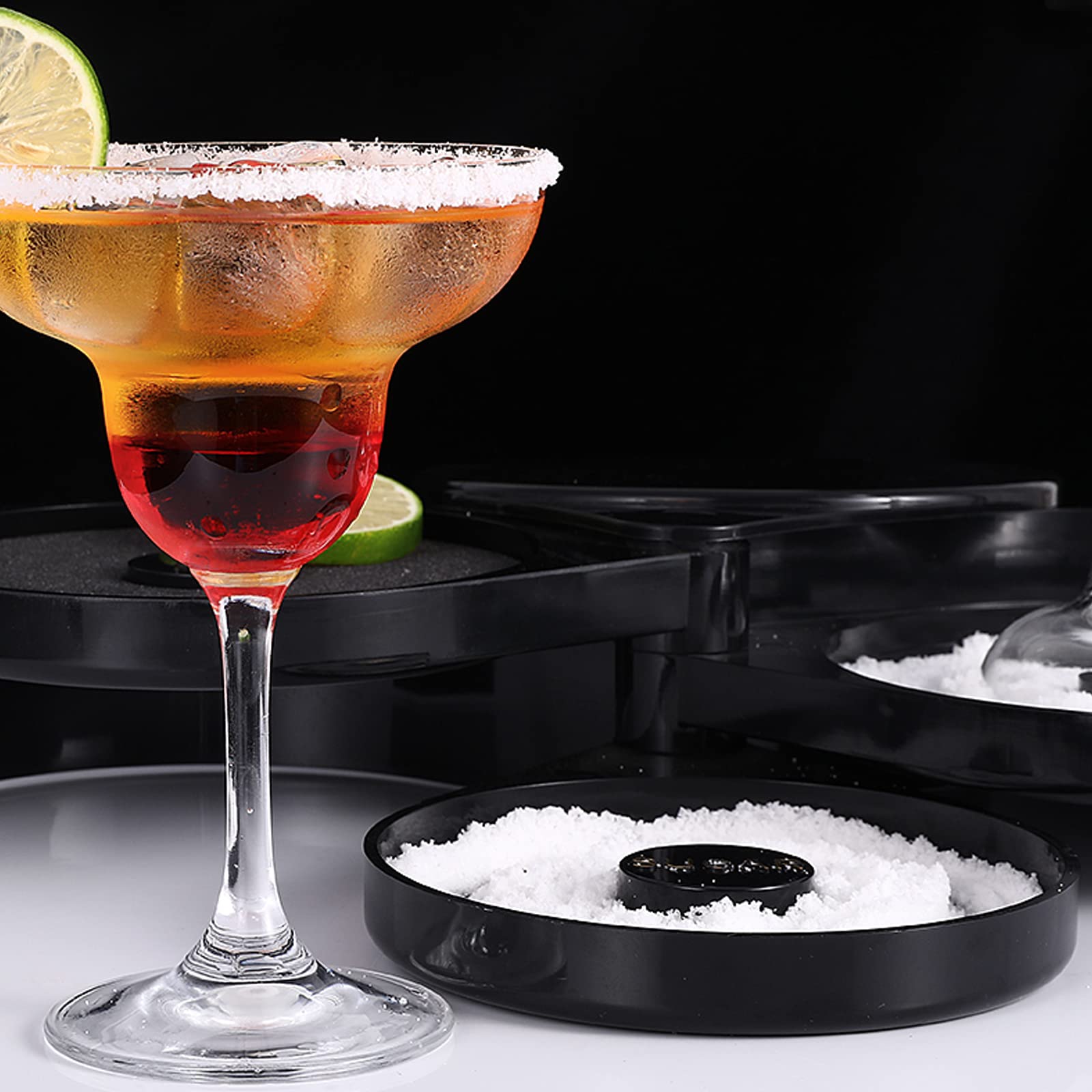 Harewu 3-Tier Bar Juice Cocktail Seasoning Box with Sponge,for Cocktails and Margarita Mixing,Salt and Sugar Containerfor Bar,Pub Party and Reception