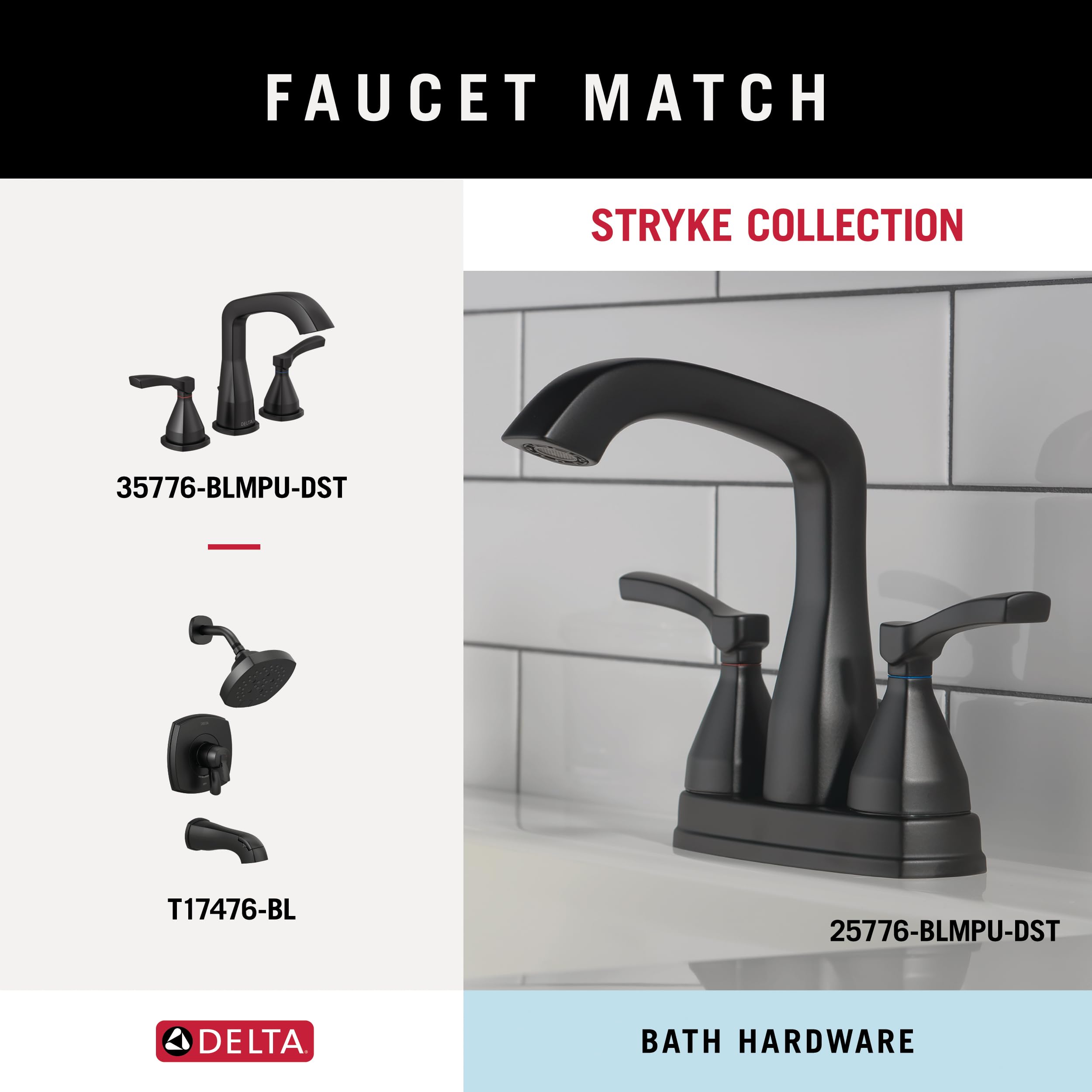 Delta Faucet 77655-BL Stryke Double Post Pivoting Toilet Paper Holder, 9.75 x 3.39 x 2.13 Inches, Matte Black