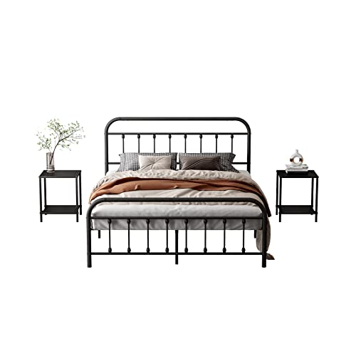 Kujielan Metal Platform Bed Frame - Stylish Simplicity Twin XL Bed Frame with Headboard and Footboard Bed Frame,Under Bed Frame Storage Suitable for Bedroom,Guest Room,Apartment