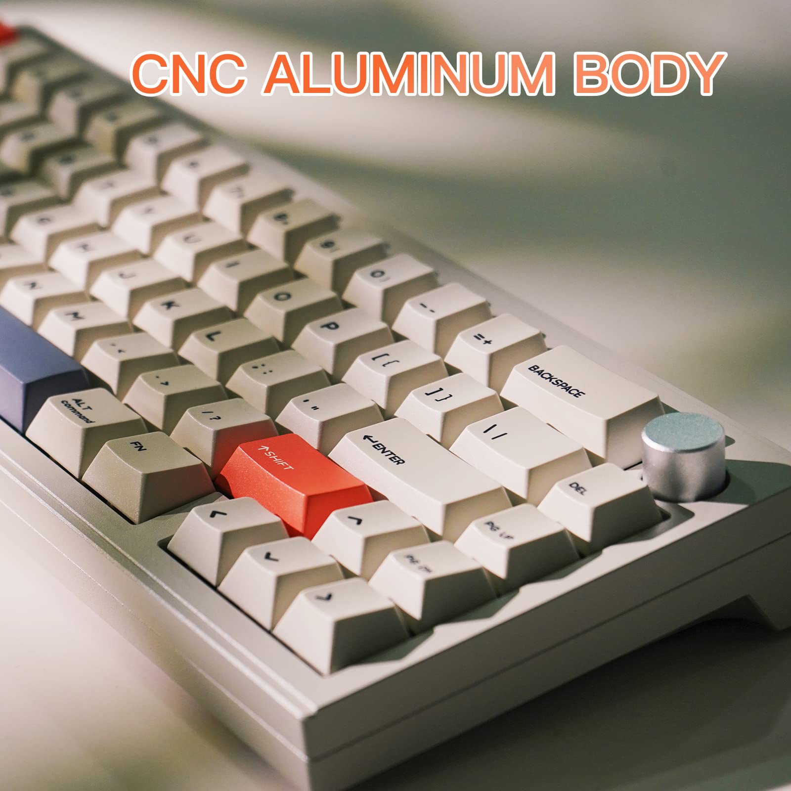 EPOMAKER CIDOO V65 V2 Wireless/Wired Mechanical Keyboard, 65% Hot Swappable Gasket Mount, with VIA Programmable Software, South-Facing LED, Aluminum CNC Casing, Poron Foam, Knob for Linux/Win/Mac