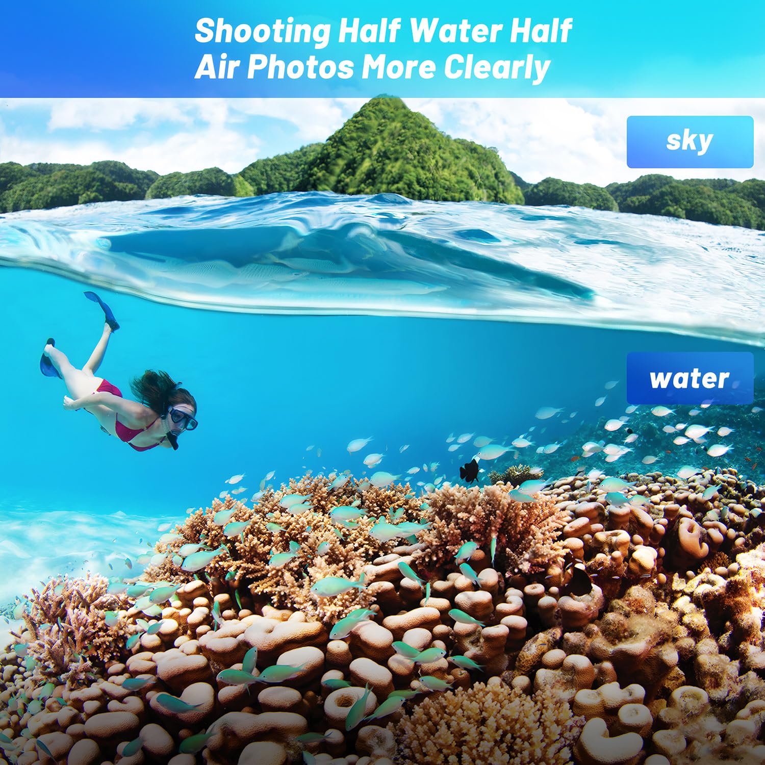 Dome Port,Waterproof Housing Case Compatible Black Underwater Protective Diving Dome Lens Accessories with Trigge Pistol an-ti Fog Insert
