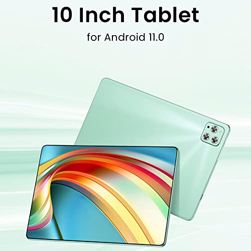 doder 10in Tablet, USB C Rechargeable Green Gaming Tablet 100 to 240V 5MP 13MP Camera Octa Core for Travel (Green)