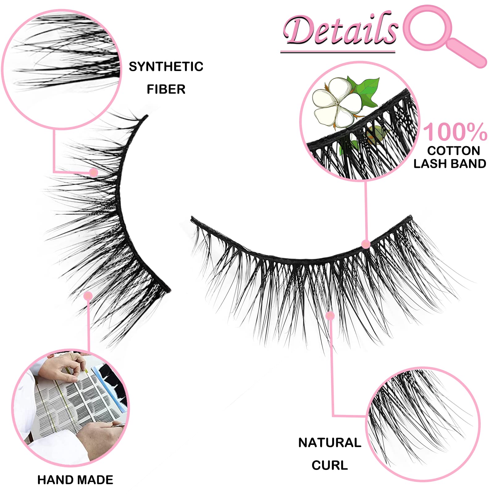 False Eyelashes Half Lashes Natural Look Cat Eye Lashes Fluffy 3D Faux Mink Lashes Wispy 12MM Fake Eyelashes 10 Pairs Pack (S38), by Kmilro