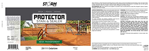 Storm System Protector - Cedartone, 1 Gallon, Protects Outdoor Wood from Water & UV Rays, Siding, Fence & Deck Stain and Sealer, Outdoor Wood Stain and Sealer