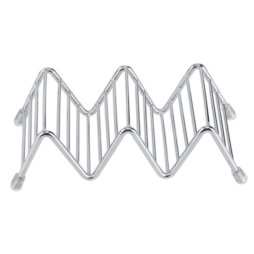 Fait Shape Stainless Steel Mexican Taco Holder Display Stand Shell Rack for Holding Soft Shell Hard Shell Burritos Sandwiches(2#)