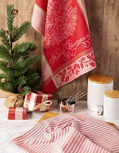 DII Christmas Kitchen Towels Vintage Inspired Holiday Dish Towel Set, 18x28, Holiday Tree, 2 Count