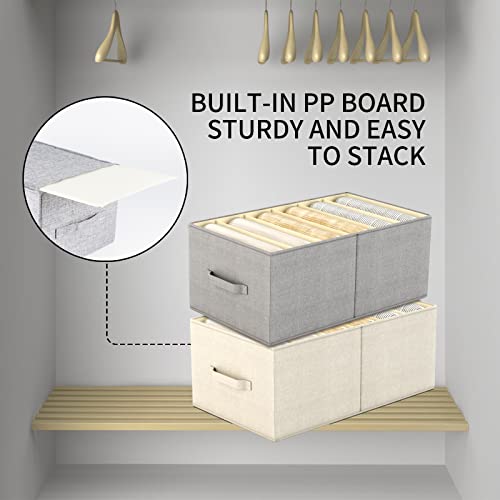 Homzing Drawer Organizers for Clothing Wardrobe Clothes Organizer Clothing Organizer with Handle Foldable Use to Thin Jeans Pants T-shirts Leggings Built-in PP Board-4pcs
