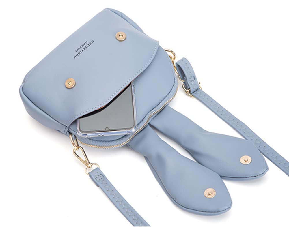 Epsion Cute Bunny PU Leather Hobo Bags Zipper Closure Adjustable Strap Crossbody Handbags Tote Purse