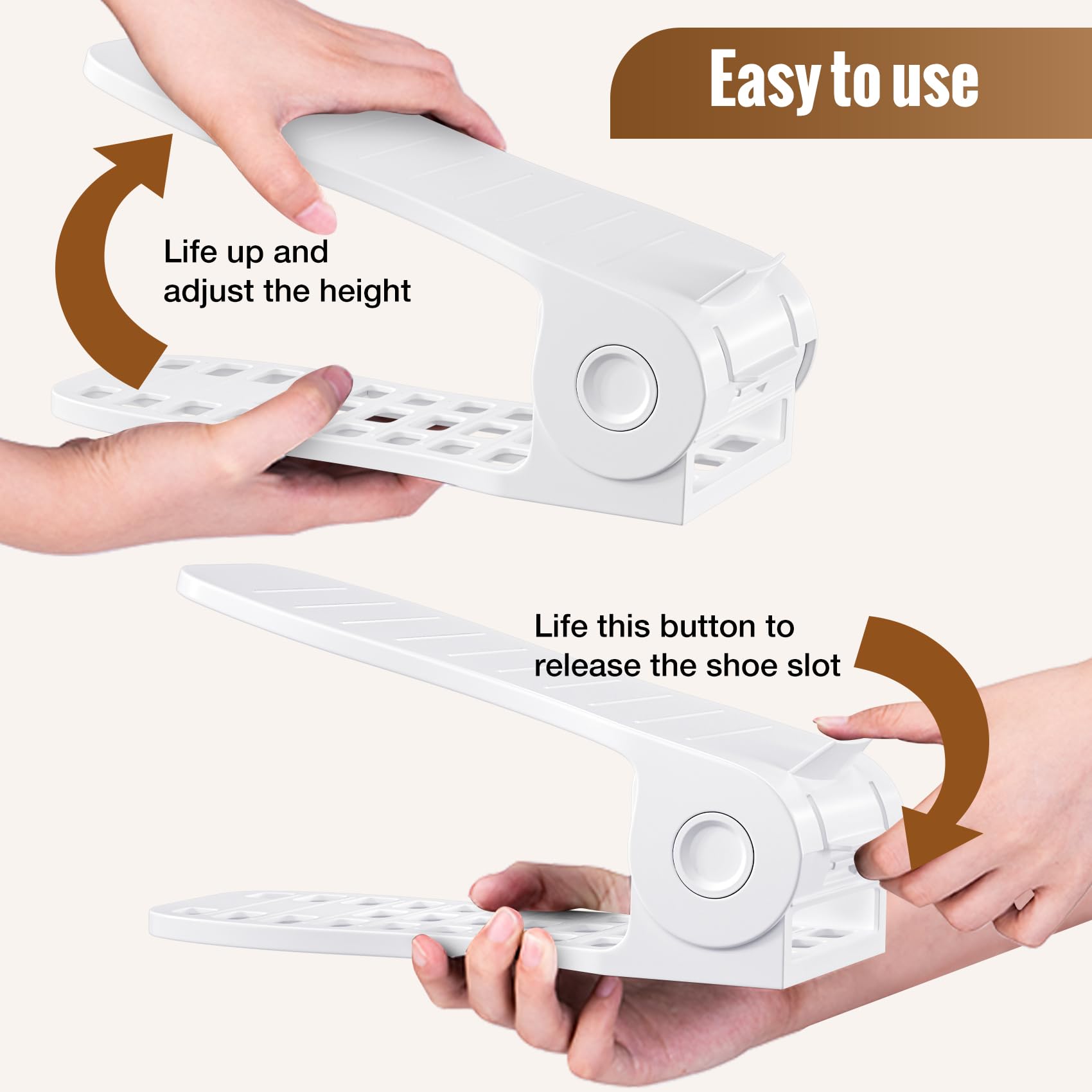 Neprock Shoe Slots Organizer for Closet,16 Pack Upgraded Thickned Shoe Storage Space Saving Shoe Rack, Closet Shoe Organizer Shoe Holder Shoe Stackers for Closet Organization(White)