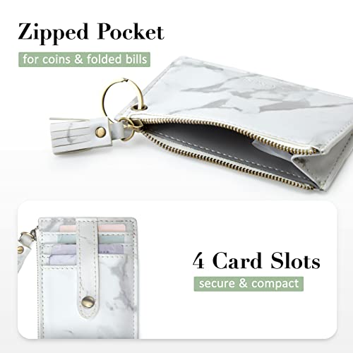 ECOSUSI Wristlet Keychain Key Ring Wallet Bracelets Card Holder Purse with Tassel